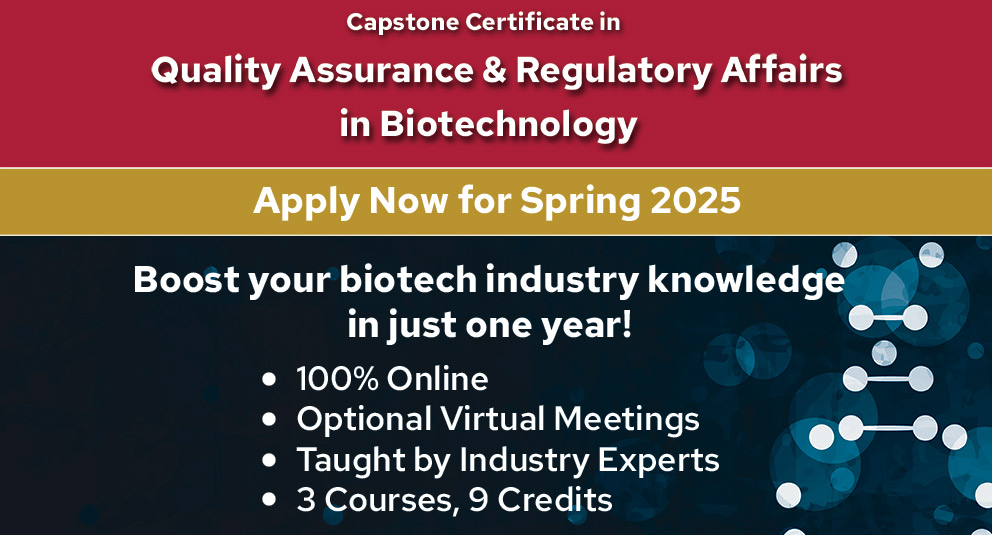 Capstone Certificate: Quality Assurance & Regulatory Affairs in ...